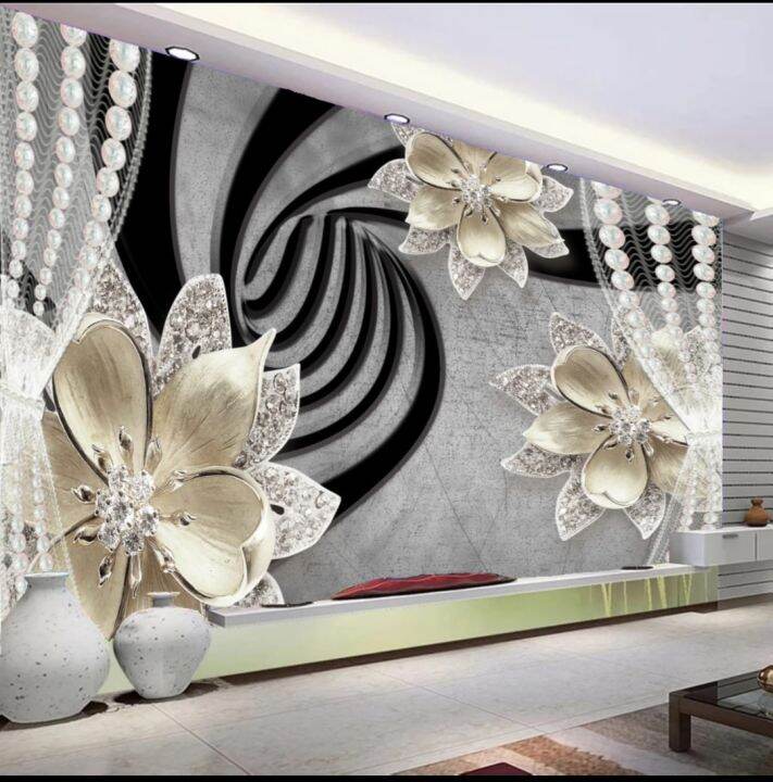 promo wallpaper bunga 3D - Wallpaper dinding bunga visual 3D ...