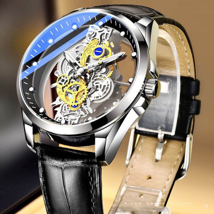 Double Sided Transparent Skeleton Automatic Watch for Men sale now 2022 ...