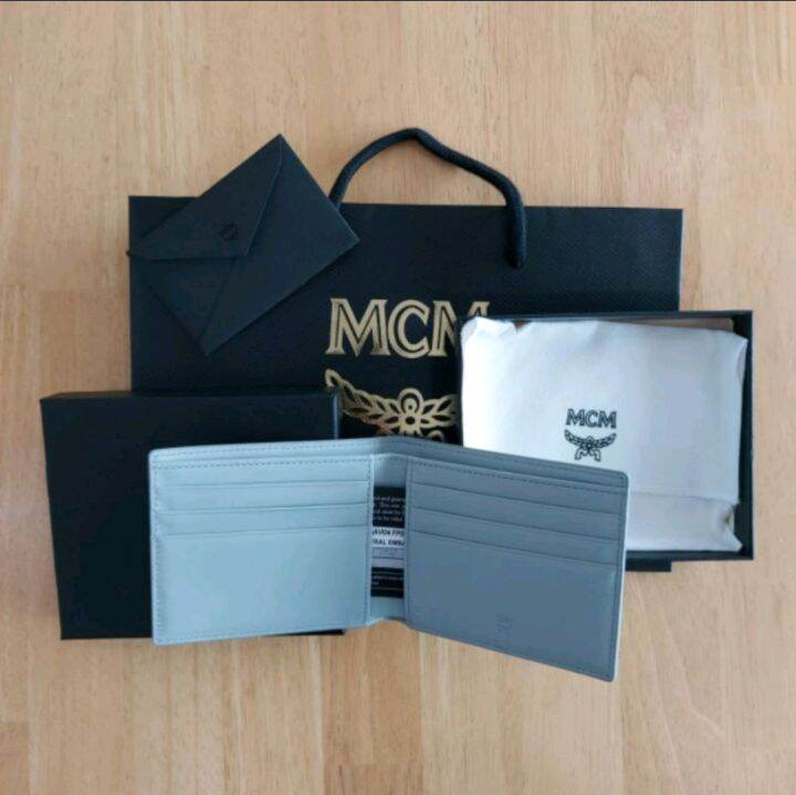 กระเป๋าสตางค์แบบสั้นสีเทา MCM รุ่น BIFOLD WALLET IN MISTY GREY | Lazada ...