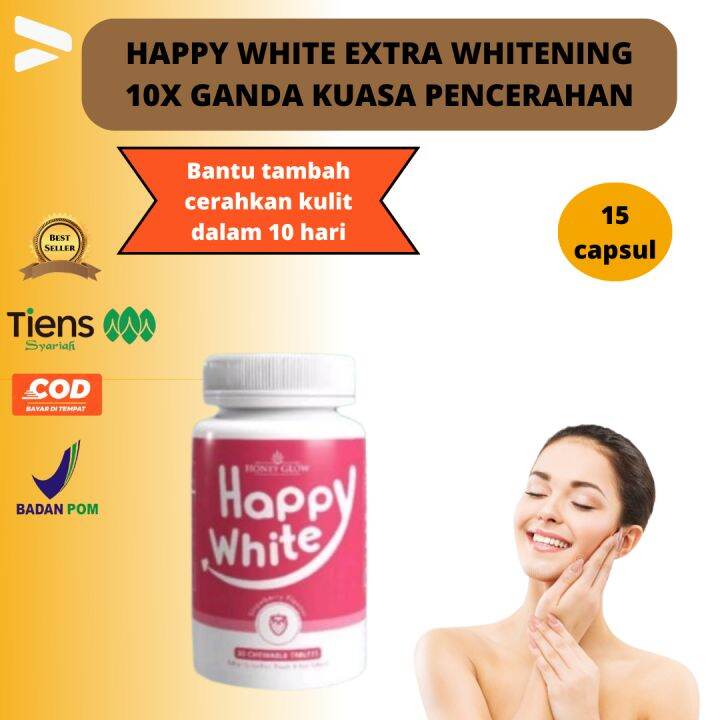 Pemutih Badan Happy white Original Supplement Putih Vitamin C Kulit ...