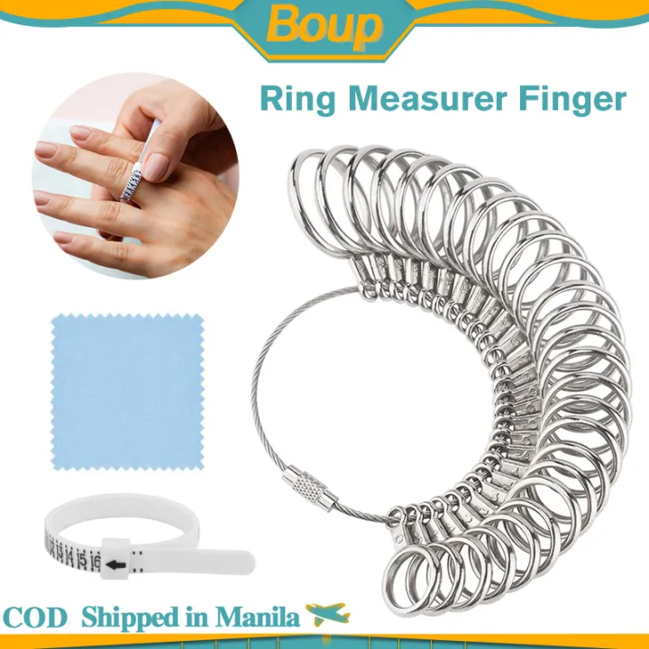 Ring Sizer Measuring Tool Stainless Steel Finger Sizer Measuring Ring ...