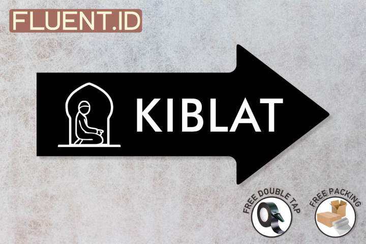 Sign Akrilk Kiblat | Petunjuk arah kiblat | sign arah kiblat acrylic ...