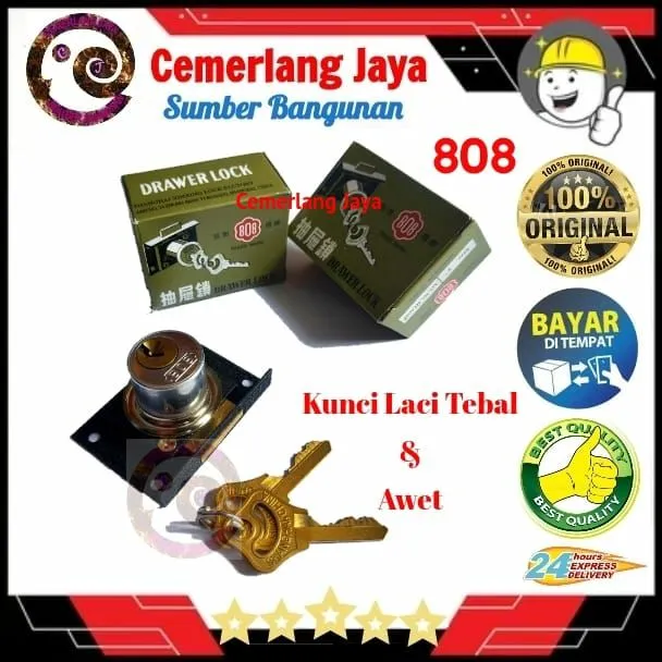KUNCI LACI 808 - KUNCI LACI LEMARI 808 BESAR 2 INCH - KUNCI LOKER ...