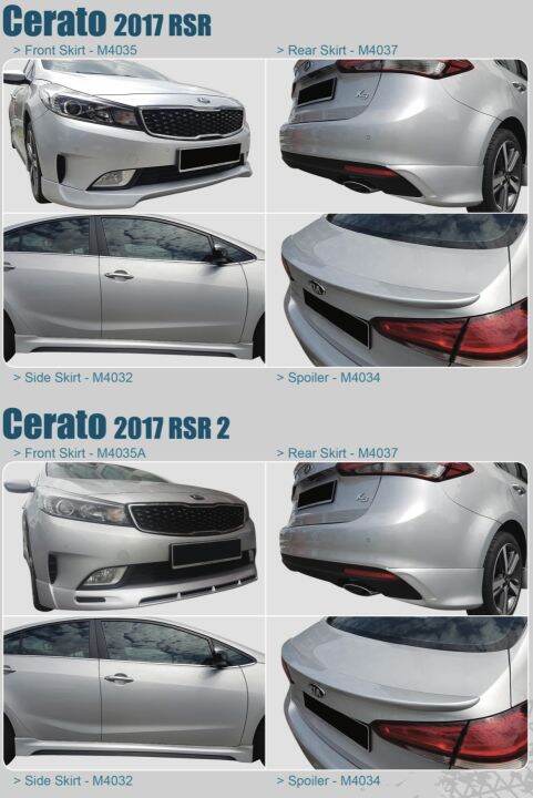 Kia cerato 2017 2018 2019 RSR V1 V2 bodykit body kit front side rear ...