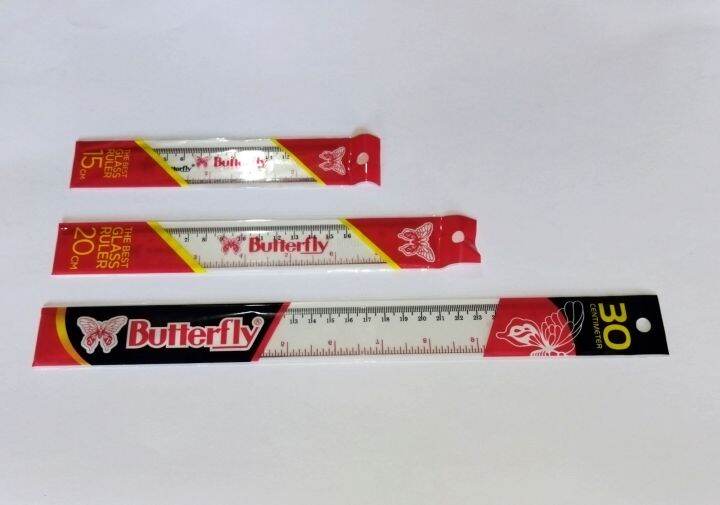 (3buah) Penggaris atau Garisan atau Mistar MIka Bening Butterfly ...