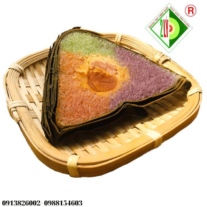 Bánh Ú Ba Màu nhân mặn (Bánh ú Sắc) [Bánh tét Trà Cuôn Hai Lý tại Trà ...