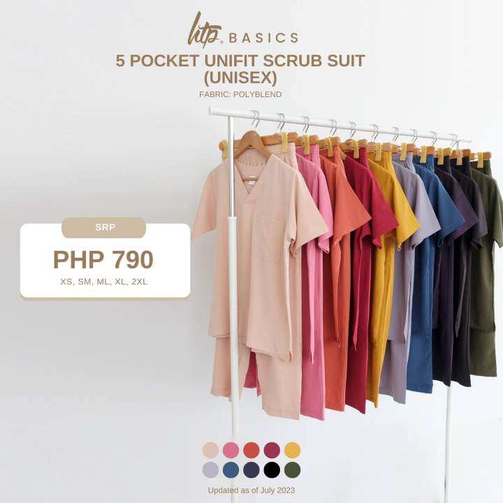 HTP Basics Scrub Suit | 5 Pocket Unifit Scrub Suit (Unisex) | Lazada PH