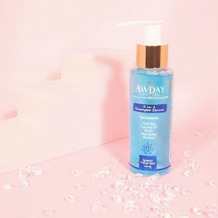 Awday Shampo 3in1 100ML TRAVEL SIZE Serum Hair Treatment BPOM Halal ...