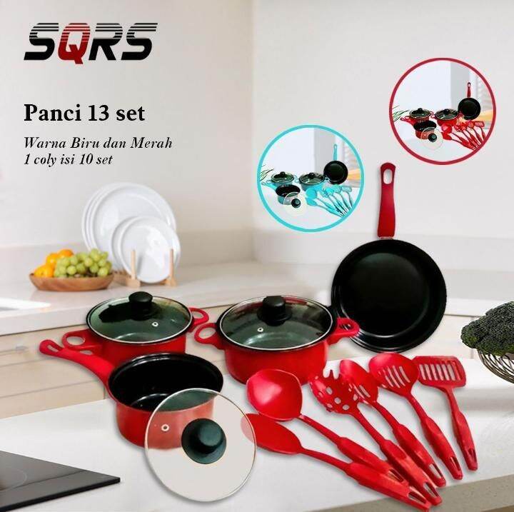 COOKWARE / PANCI MARBLE WARNA SET 13PCS SUN GLASS | Lazada Indonesia