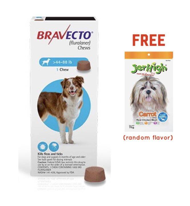 BRAVECTO (Fluralaner) 1000mg Anti-Tick and Flea Chewable Tablet for Dogs 20-40 kg | Lazada PH
