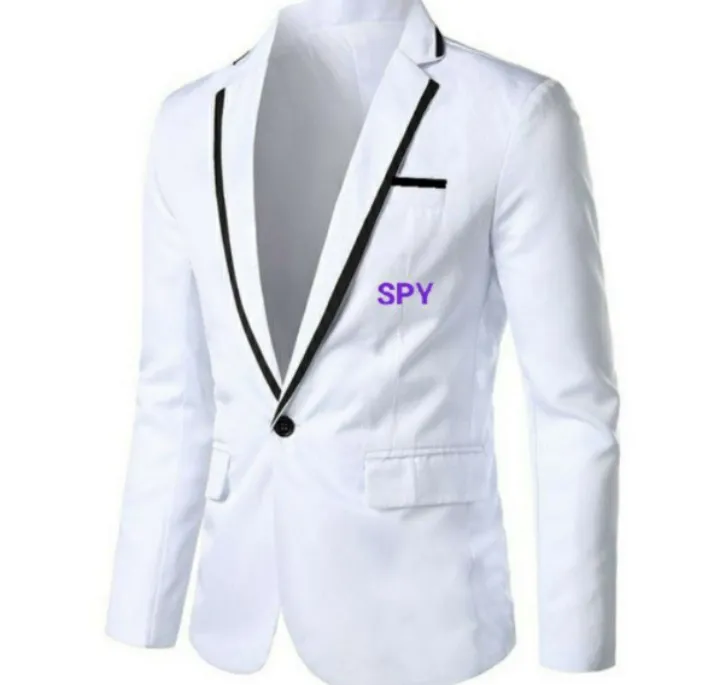 jas & blazer PUTIH LIST KERAH HITAM / jas pria / jas wisuda / jas ...