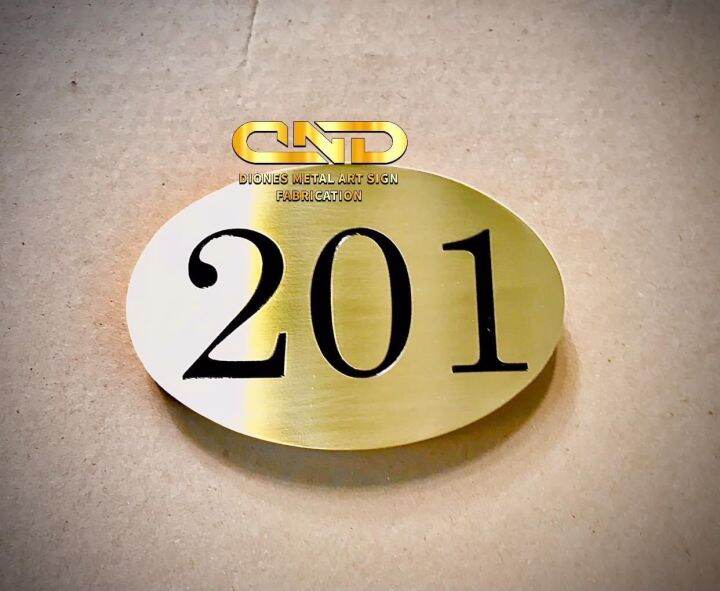 Metal number door Sign/ brass metal engrave plate/house number sign ...