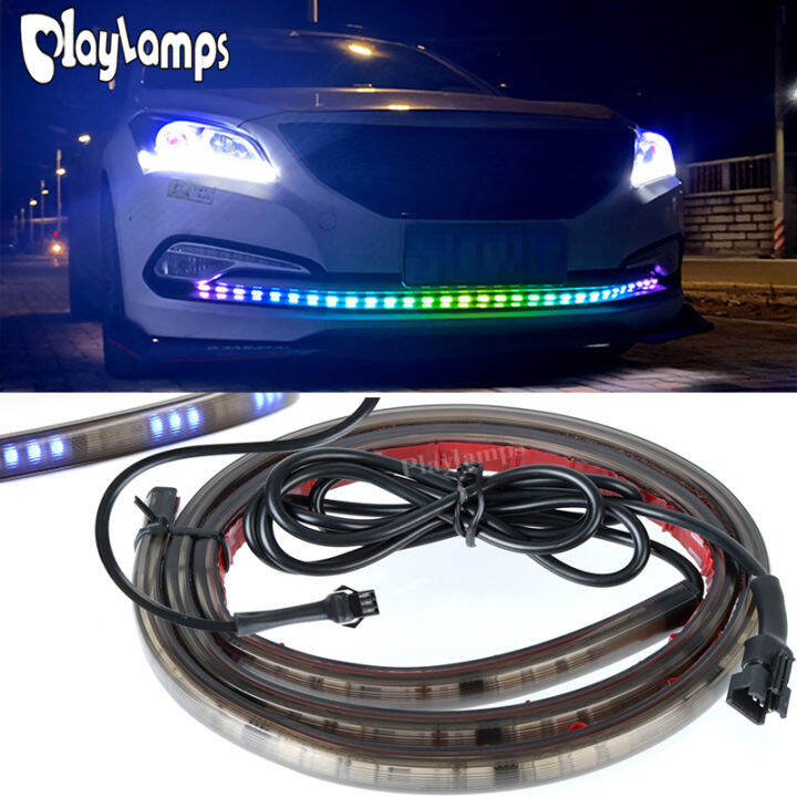 24V 12V RGB Lights Car LED Strips Grille Decorative Flashing Taillights ...