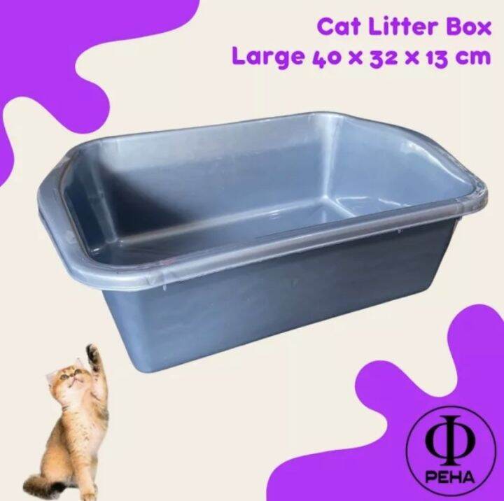 Bak Kucing Plastik Kotak Kucing Baskom Pasir Kucing Litter Box Kucing ...