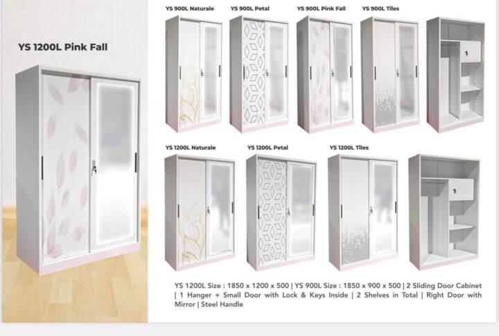 Lemari Baju Besi Sliding-Lemari Besi -Lemari Pakaian YS-900L | Lazada Indonesia