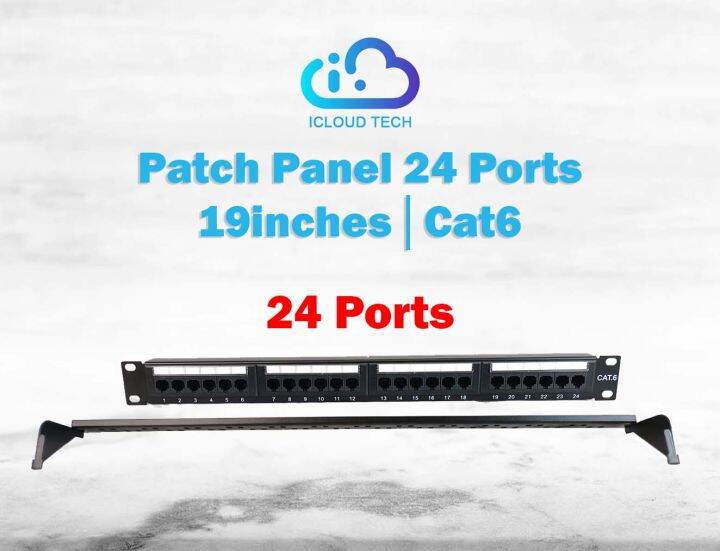 Patch Panel 24 Ports│19inches│Cat5e│Cat6│For Gigabit Network, Ethernet ...
