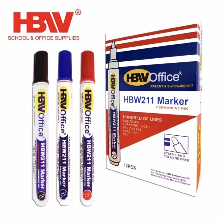 HBW Office Permanent Marker (12pcs) | Lazada PH