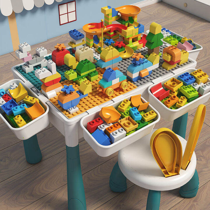 MAINAN BUILDING BLOCK TABLE MULTIFUNGSI 362 PCS BLOCK BANGUNAN RAKITAN ...