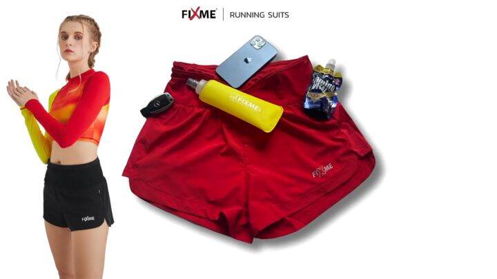 กางเกงวิ่งขาสั้น ผู้หญิง (มีกระเป๋ารอบเอว) รุ่น Move กางเกงวิ่ง ...