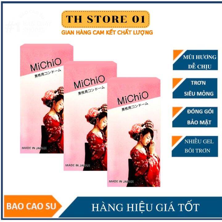 Bao Cao Su MICHIO NHẬT BẢN - Gân và siêu mỏng, hương chuối nhẹ nhàng TH STORE 01. | Lazada.vn