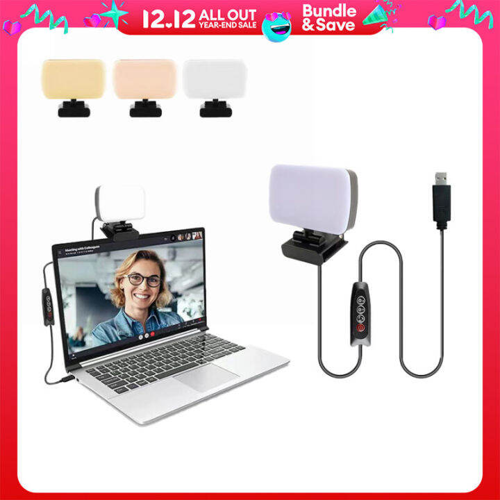 Video Conference 6500KPortable LED Video Light Cube Laptop Computer Webcam Light Zoom Call ...