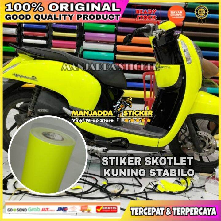 Stiker skotlet motor stabilo sticker scotlite kuning stabillo | Lazada ...