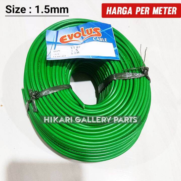 Kabel NYAF 1.5mm HIJAU kabel Audio Serabut merk Evolus kabel Tunggal 1,5mm WARNA HIJAU | Lazada ...