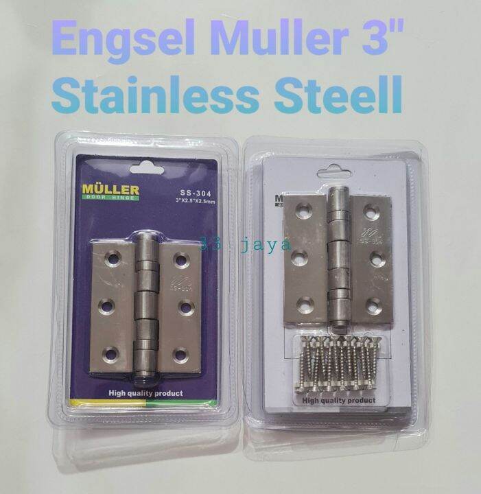 Engsel Pintu Muller 3"x2,5"x2,5mm Stainless Steel Per Pasang | Lazada ...