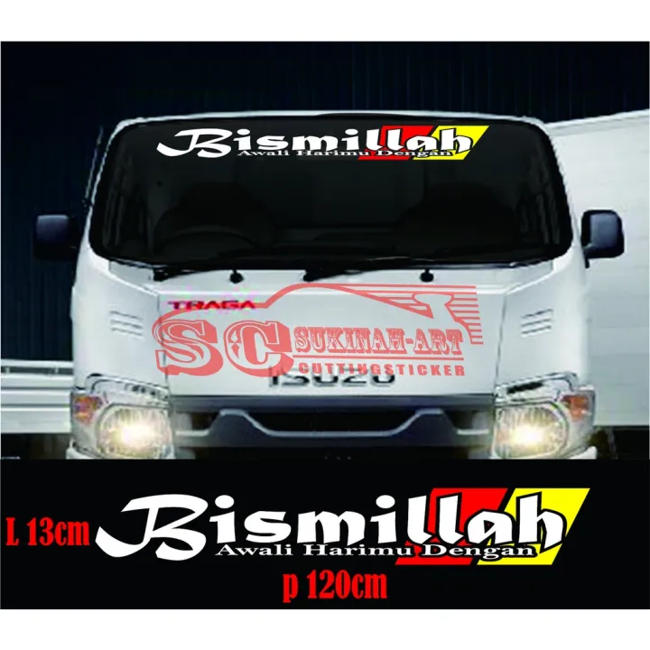 cutting sticker Tulisan kaca depan truck L300/tulisan bismillah bahan ...
