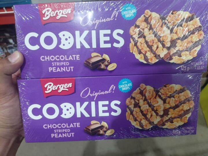 Bergen Original Cookies Chocolate Stripped Peanut 125g 2 boxes | Lazada PH