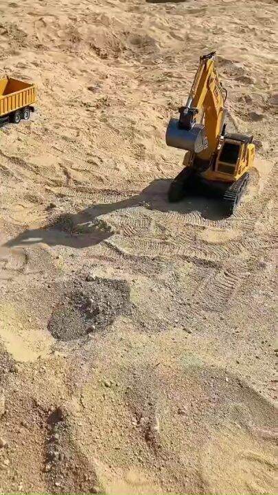 Excavator Remote Control Alloy Rechargeable RC Car Dump Truck Bulldozer ...