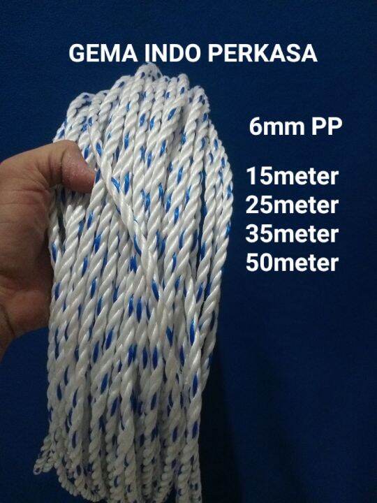 Tali tambang PP/Tali tambang pengikat 6mm serbaguna/Tali tambang 6mm(10-50meter) | Lazada Indonesia