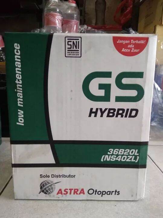 GS HYBRID NS40ZL 12V 35Ah. AKI MOBIL AGYA, CALYA, SIGRA, AYLA, ERTIGA, IGNIS, XPANDER, MOBILIO ...