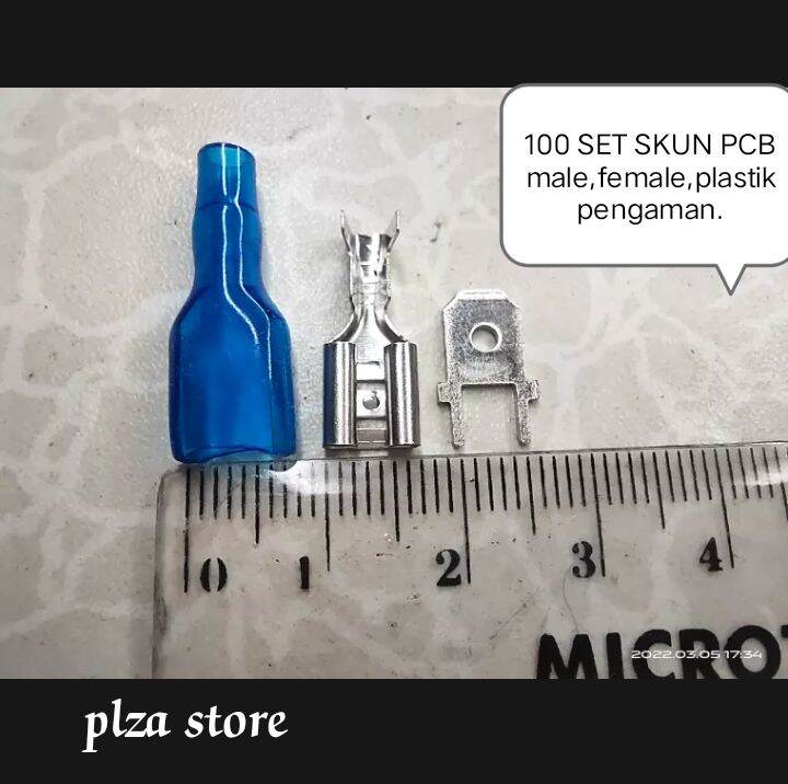 100 set skun pcb/Skun gepeng terminal 6.3mm female male karet 1set | Lazada Indonesia
