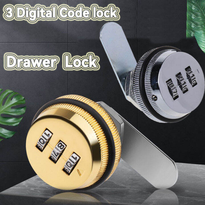 Combination Cabinet Lock with 3 Digital Code Locker Drawers Alloy ...