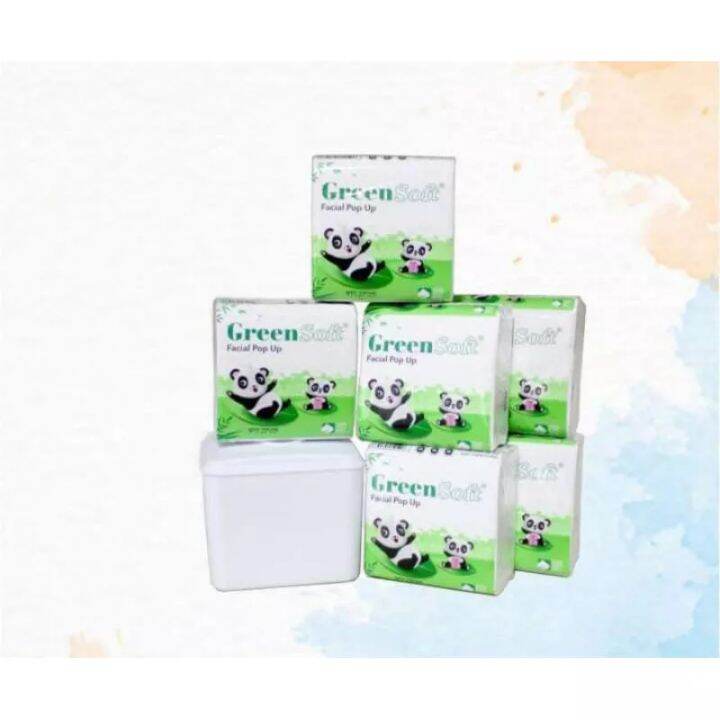 Tissue Green Soft Facial pop up 130 sheet 2ply beli 6 pack gratis kutak ...