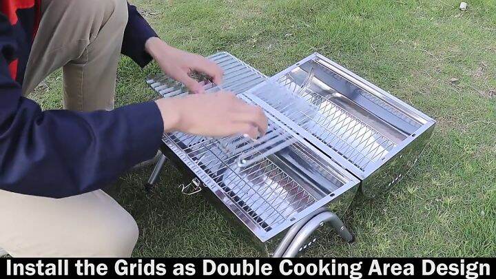 Portable Barbecue Griller BBQ & Grills stainless steel double-sided ...