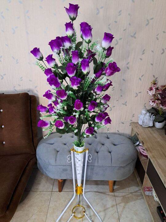 bunga pojok ruangan mewah bung mawar 60kuntum +pot | Lazada Indonesia