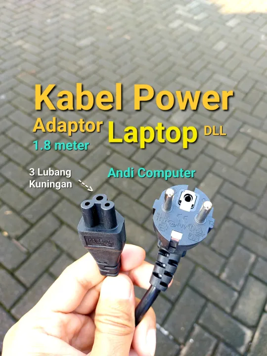 Kabel Power Casan Charge Adaptor Adapter Laptop Lubang Lobang 3 ...