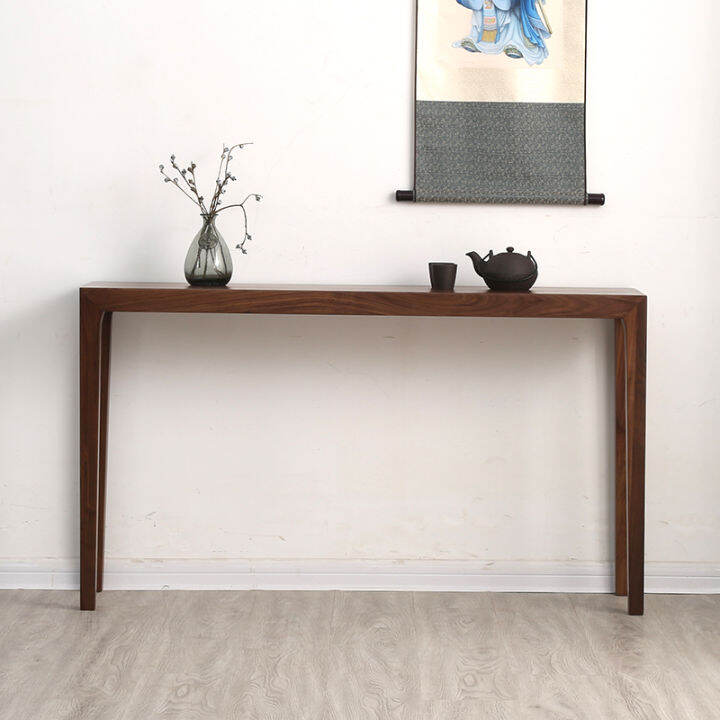 Solid Wood Long Table Modern Simple Long Table Black Walnut Entrance ...