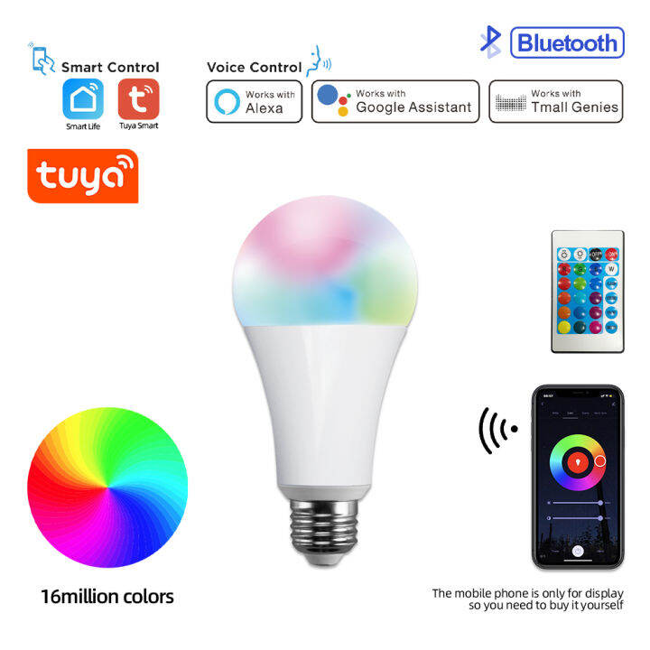 Smart LED RGB Light Bulb 6W 10W Color Changing Voice Control Tuya ...