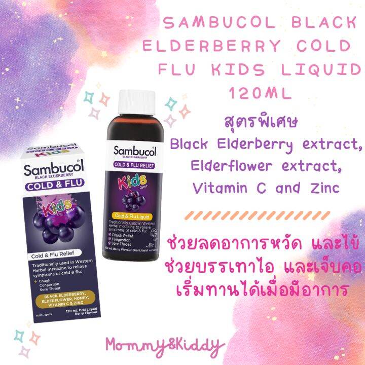 Sambucol Black Elderberry Cold & Flu Kids Liquid (Exp.10/24) | Lazada.co.th