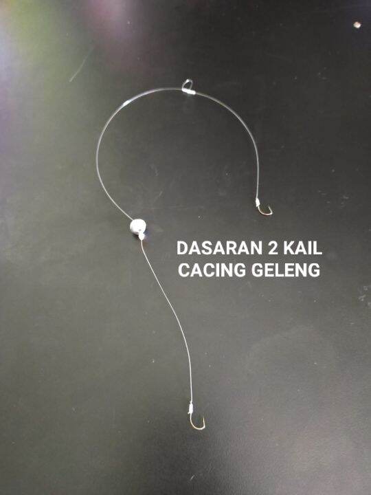 rangkaian kail ikan nila 2 kail kenceh dasaran timah tengah | Lazada Indonesia