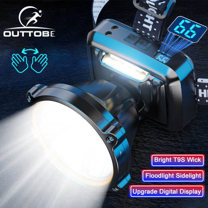 Outtobe Headlamps LED Headlight Digital Display Super Bright Headlamp ...