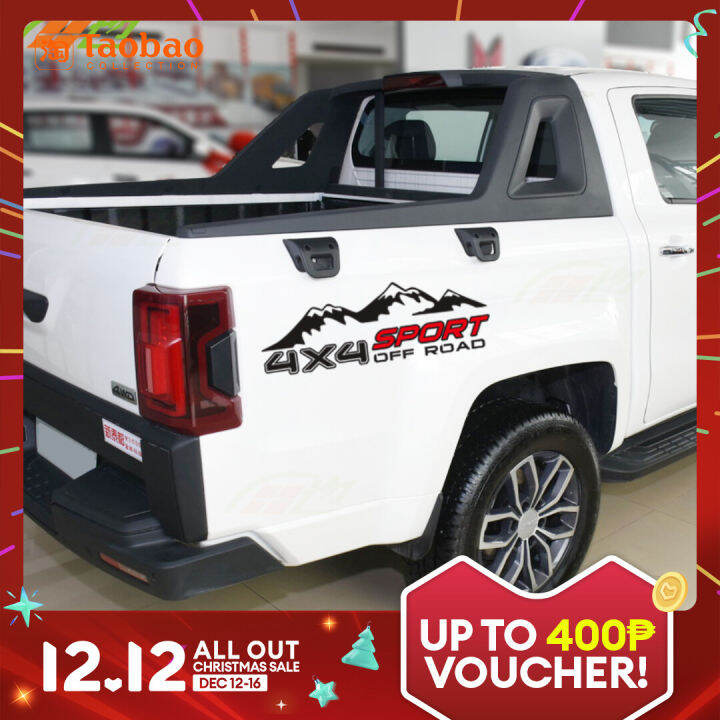 Pickup Truck Cargo Compartment 4 X4 Bumper Stickers Four-Wheel Drive ...