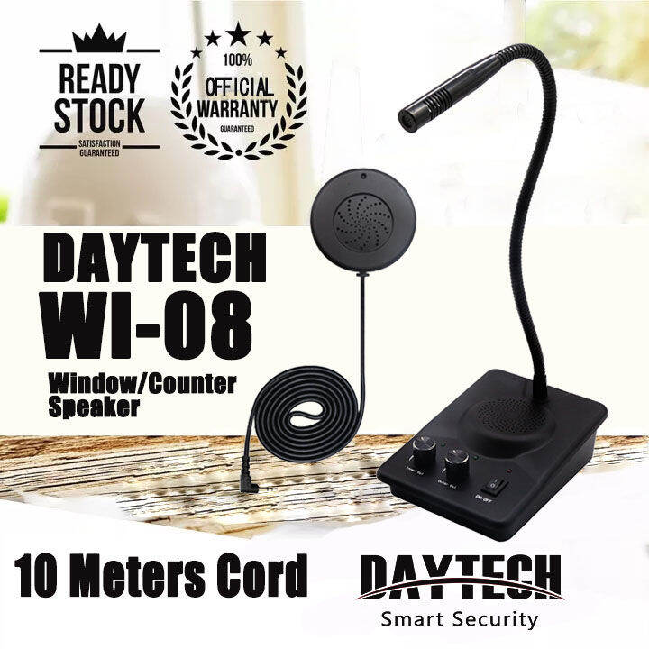 DAYTECH Window Speaker System 10 Meters Cord Window Intercom System Anti-Interference Dual Way ...