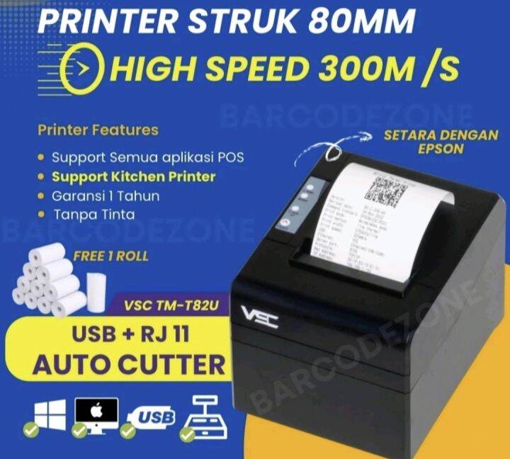 PRINTER VSC TM-82U USB THERMAL AUTO CUTTER HIGH SPEED | Lazada Indonesia