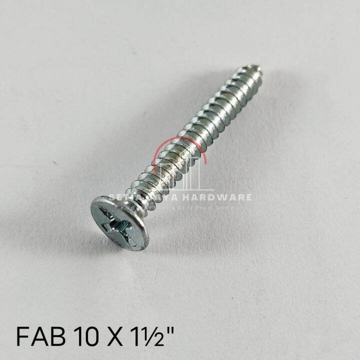 [25 pcs] Sekrup Fab 10 x 1 1/2" | Fab 10 x 1 1/2 inch | Sekrup Putih ...