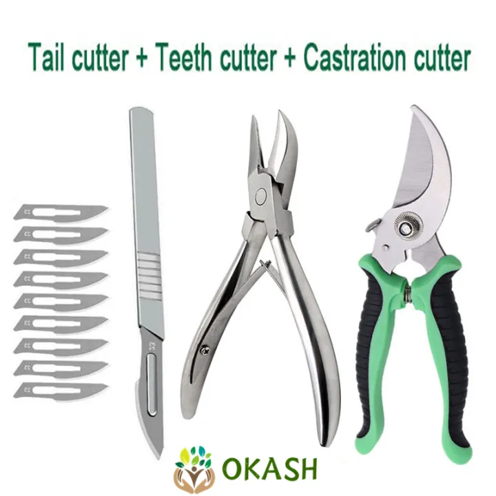 3 in 1 pig Kit pig castration cutter piglets teeth cutter piglets tail ...