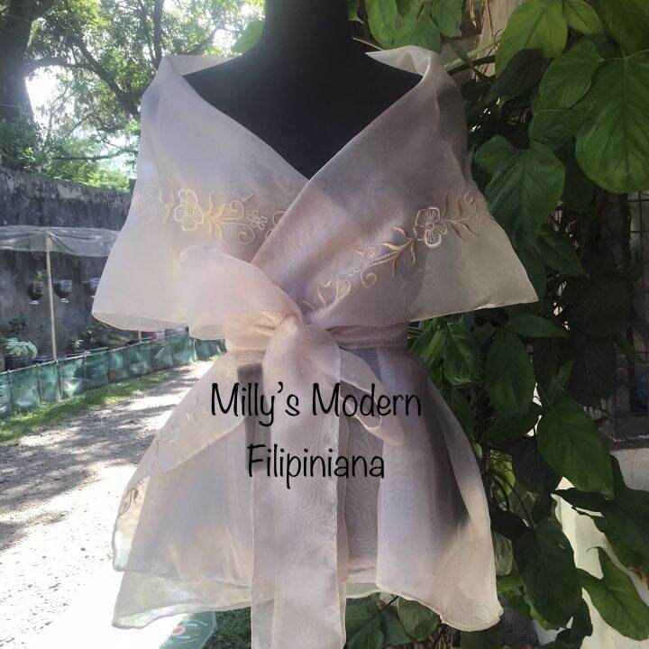 Filipiniana wrap around / Embroidery / Beige / Cream | Lazada PH